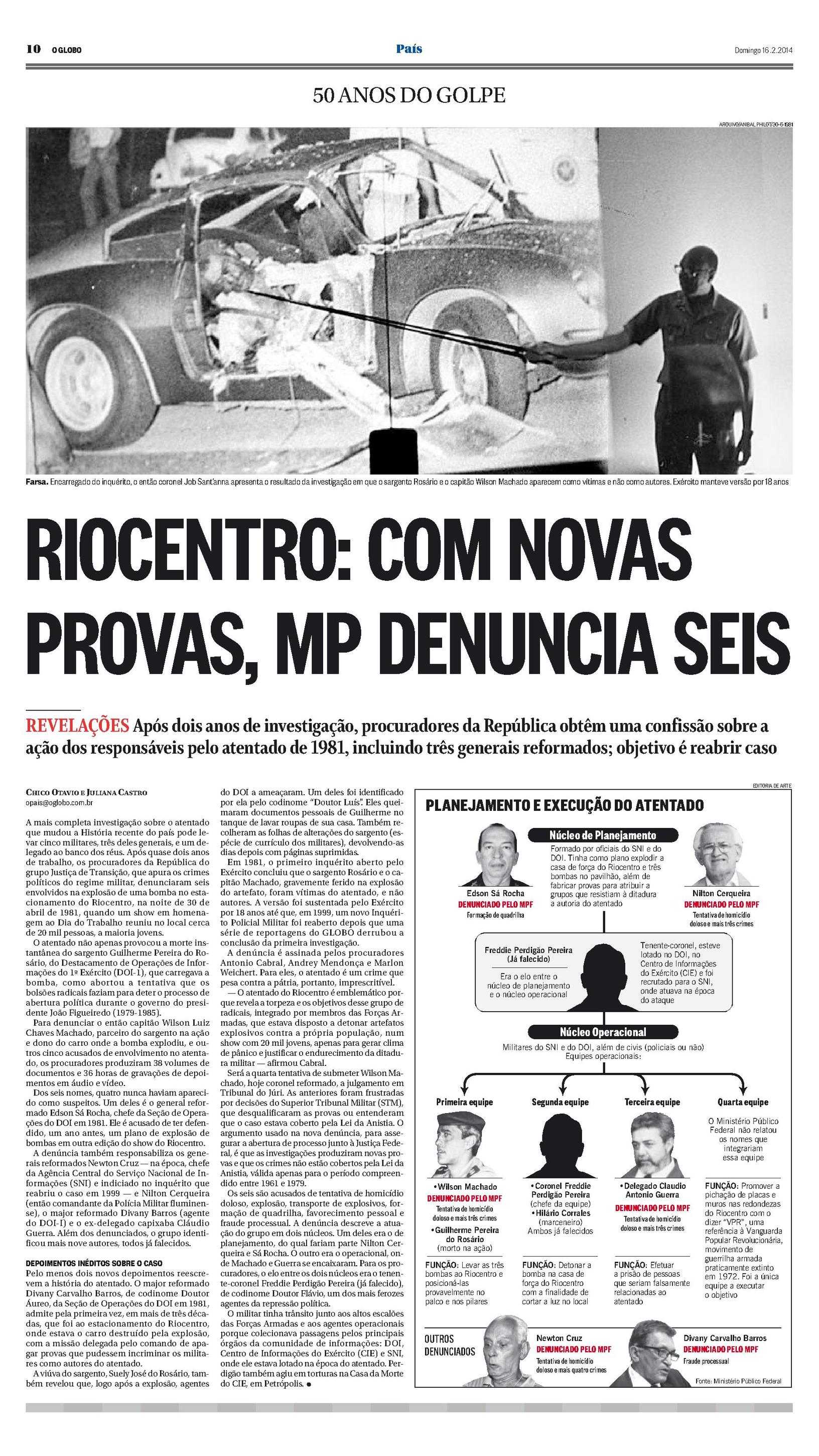 De volta ao caso Riocentro | Memória O Globo